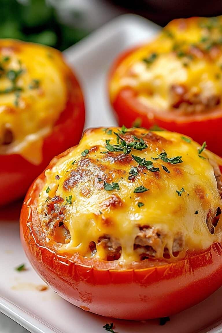 Irresistible Tuna Melt Stuffed Tomatoes - BeCentsational