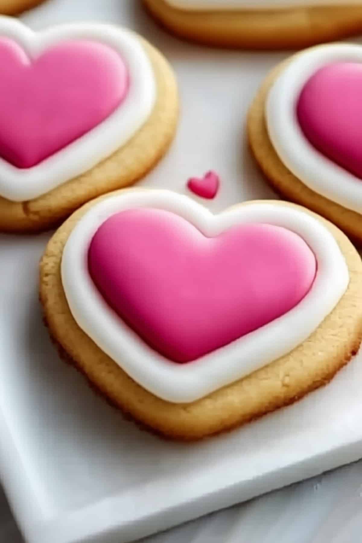 Pink and White Heart Sugar Cookies - BeCentsational
