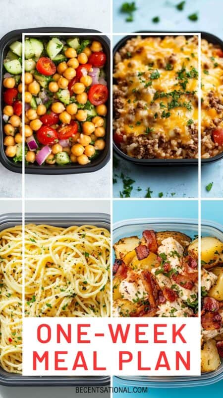 One-Week Meal Plan for Busy People (Fast & Delicious!) - BeCentsational